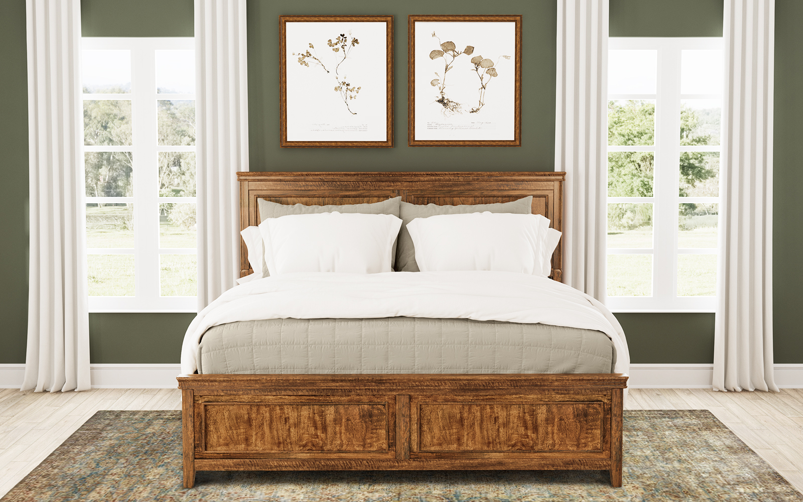 Cal King Panel Bed - A-America Wood Furniture