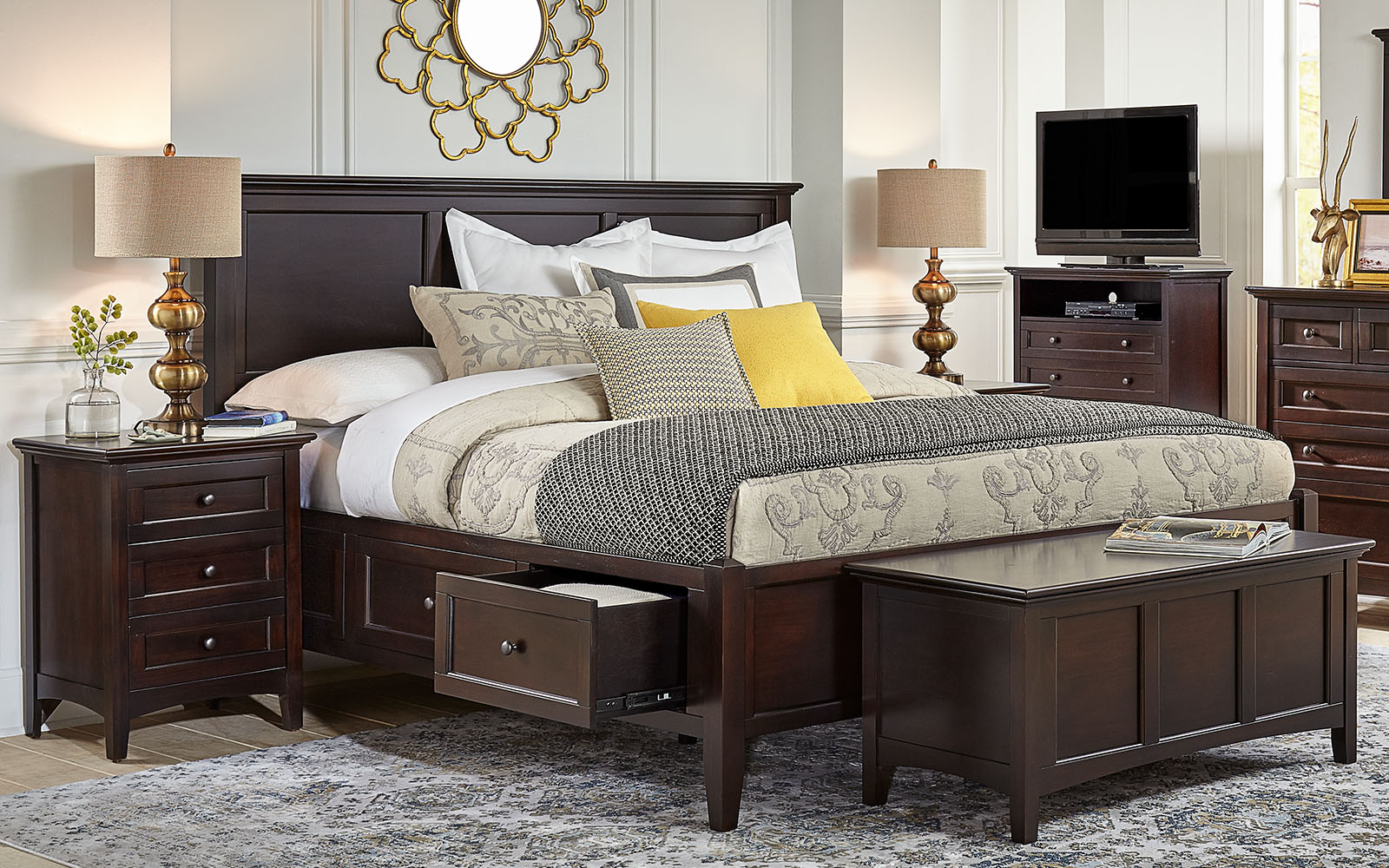 Queen Storage Bed - A-America Wood Furniture